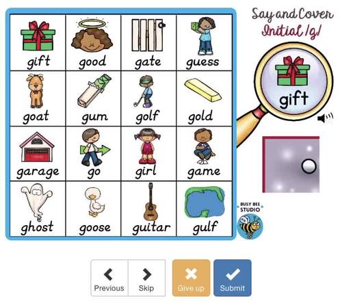 Articulation Boom Cards Games for Speech Therapy | Sound G by Busy Bee ...