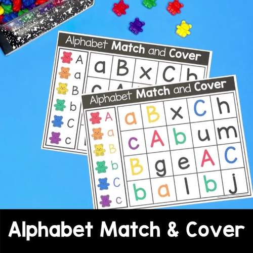 Alphabet Matching Game - Literacy Center - Worksheets - Letter Names ...