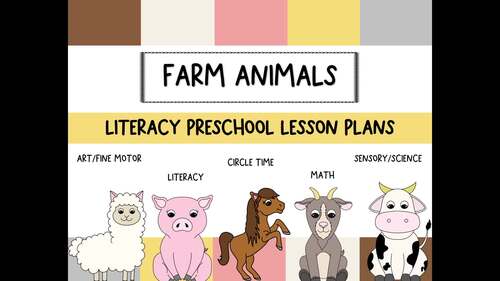 Farm Animal Literacy Preschool Lesson Plans | TPT