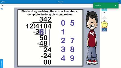 4 Digit by 2 Digit Long Division Boom Cards - Self Correcting and ...