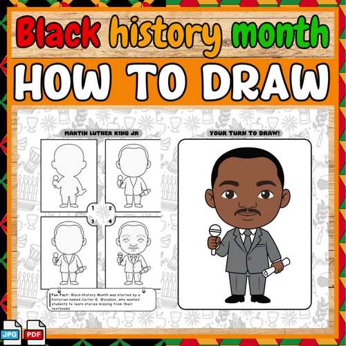 How to Draw Black History Leaders | Black History Month No prep Activities