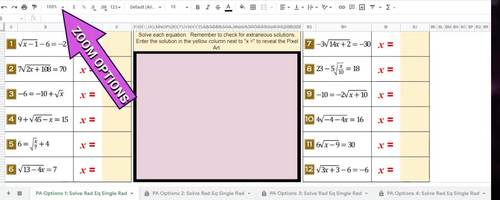 PIXEL ART: Solve Radical Equations - Single Radical DISTANCE LEARNING