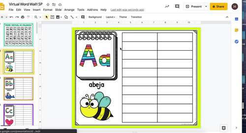 Digital Word Wall in SPANISH | Pared de palabras by MM Bilingual