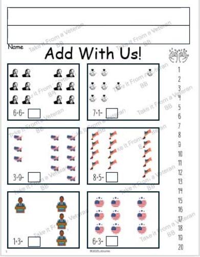 Preschool Kindergarten First Grade Math Worksheet Add and Subtract to ...