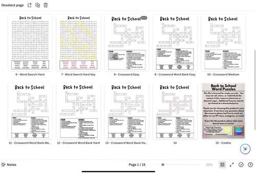 Back to School Word Puzzles by 3D Tech Teacher | TPT