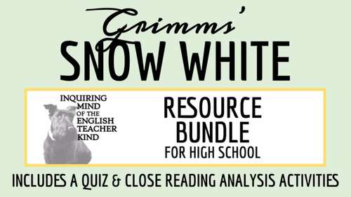 "Snow White and the Seven Dwarfs" Quiz and Close Reading Bundle (Printable)
