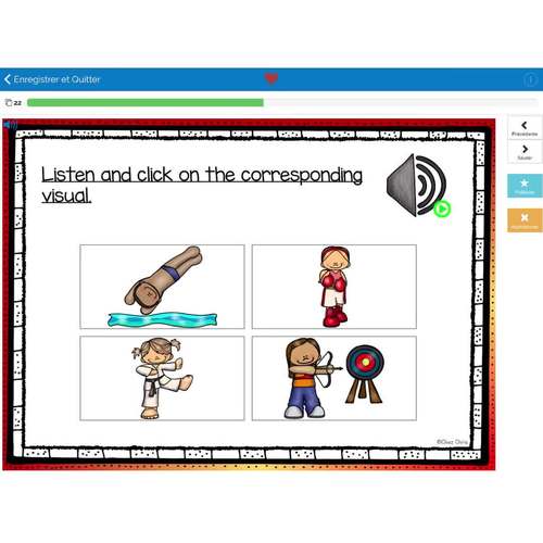 40 Sports Vocabulary Words with Boom™ Cards: Listen and Click - Deck 4