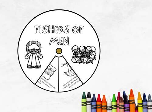 Fishers of Men Bible Story Spinning Wheel Craft - Sunday School ...