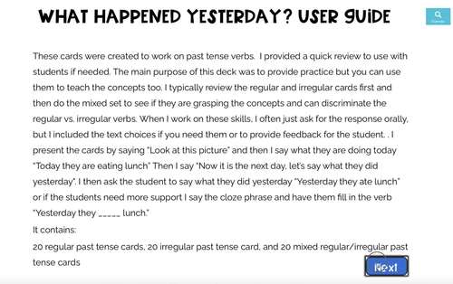 What Happened Yesterday? Past Tense Verbs Cards (Real Photos) Digital ...