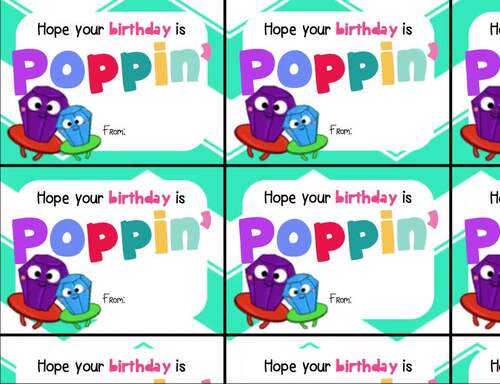 Cute Ring Pop Birthday Gift Tag- Hope your birthday is Poppin' | TPT