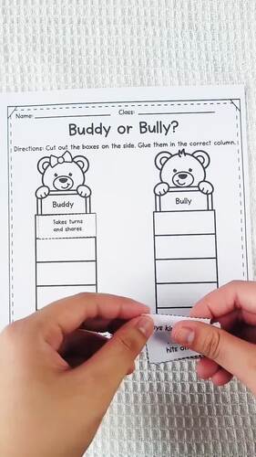 Be A Buddy Not A Bully | Behavior Sort | An Anti-Bullying Curriculum