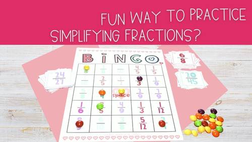 Fraction BINGO (Simplifying & Equivalent) Digital & Print by SPO Resources