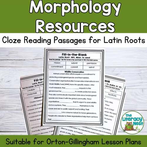 Morphology Cloze Reading Passages for Latin Roots | TPT