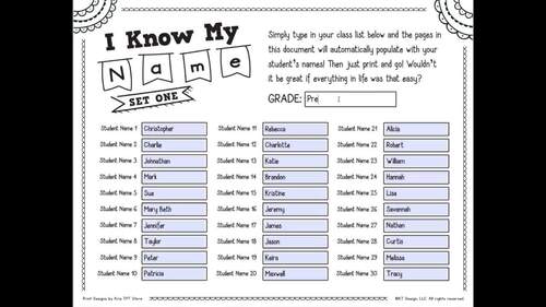 Student Name Print & Go Practice Activities - Know My Name | TPT