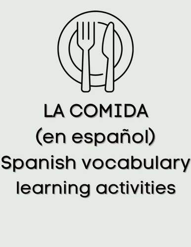 La comida Spanish food vocabulary cards with worksheets by Monkey Tree ...
