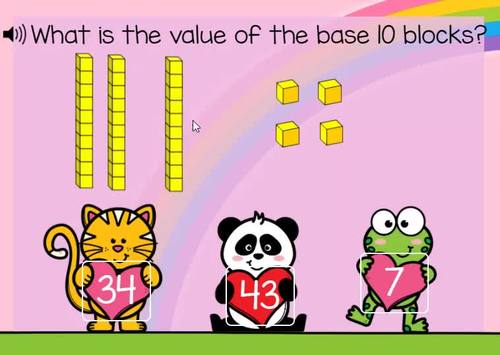 | BOOM Cards ™ | Valentines Themed Value with Base 10 Blocks | TPT