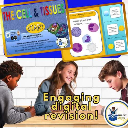 Plant & animal cells structure & function, human tissues game & worksheet