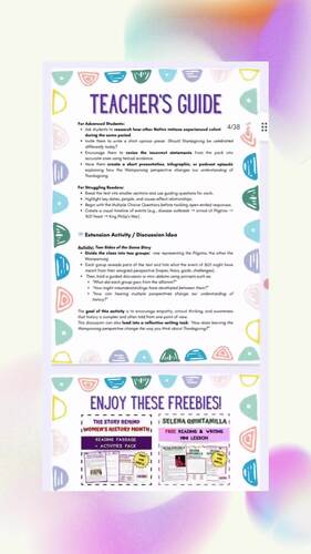 First Thanksgiving Native Americans Wampanoag Perspective Reading ...