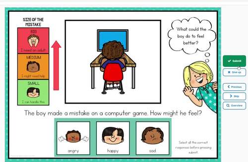 Making Mistakes Social Skills Bundle (Boom cards & printable worksheets)