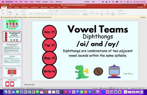 K-2 Phonics & Reading, Vowel Teams /oi/ & /oy/, PPTX, Blending Board ...