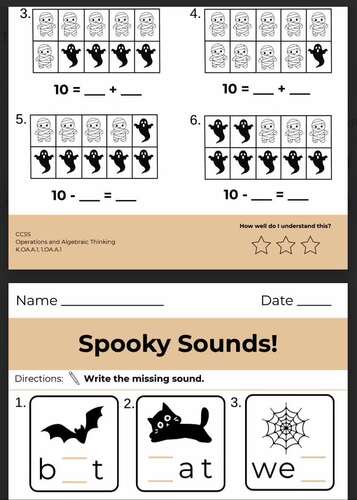NO PREP HALLOWEEN PACK! Grades K-1 by The Inclusive Instructional Coach