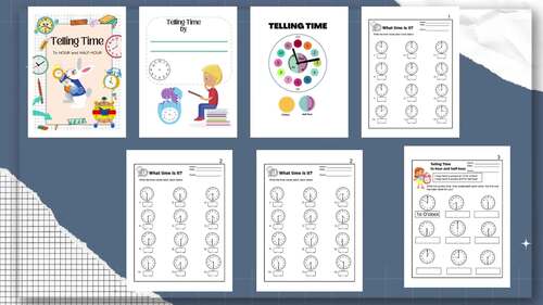Telling Time to the Hour and Half Hour Worksheet and Activities