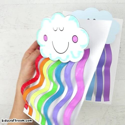 3D Rainbow Cloud Craft - Spring Craft - Rainbow Craft by Kids Craft Room
