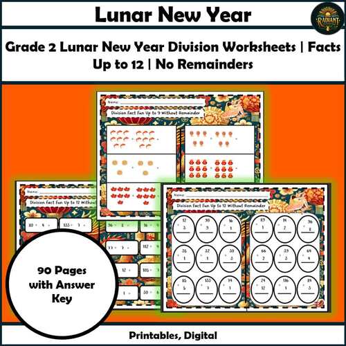 Grade 2 Lunar New Year Division Visual Interactive Facts Up to 12 No ...