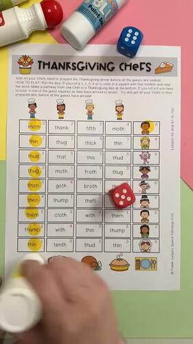 UFLI Thanksgiving Phonics Game | Thanksgiving Chefs | Alphabet Review