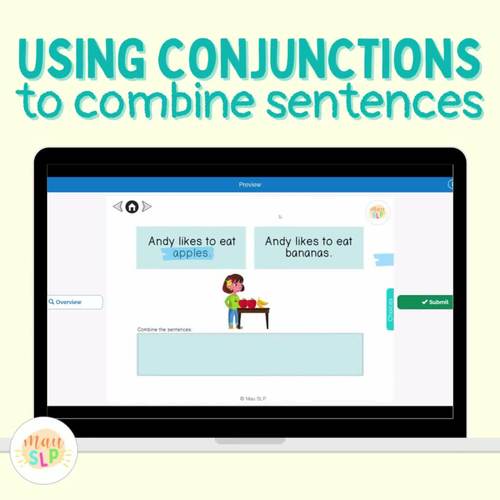 Using Conjunctions to Combine Sentences Boom Cards™ by Mau SLP | TPT