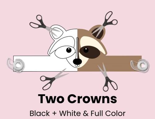 Raccoon Crown / Party Hat / Mask / Costume / Animal / Headband ** Two ...