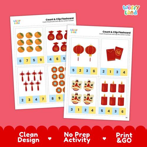 Chinese New Year Math Worksheets Counting 1-10 Cut and Paste Activity ...