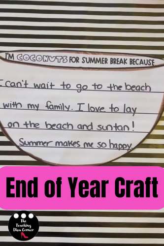 End of Year Writing Summer Craft by The Teaching Diva Corner | TPT