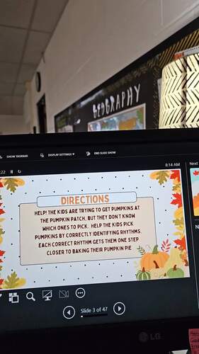 Rhythm Interactive Pumpkin Patch Elementary Music Activity Fall Game