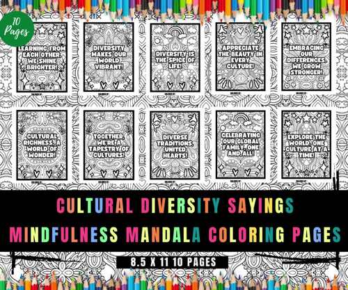 Cultural Diversity Sayings, Encouraging Affirmations Coloring Pages, No ...