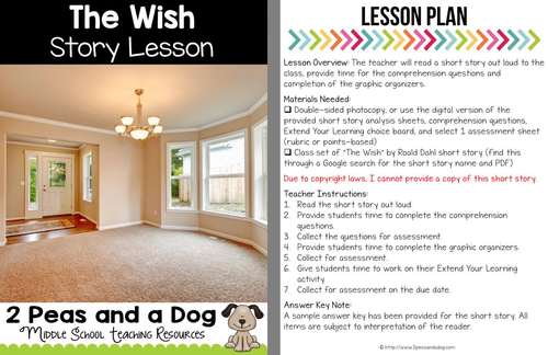 The Wish Short Story Lesson by 2peasandadog | TPT