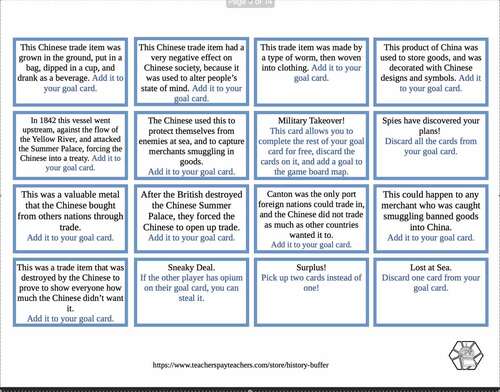 Chinese Dynasty Board Game #9- The Qing: Opium Wars | 6th Grade