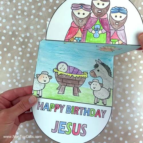 Christmas Nativity Interactive Craft - Happy Birthday Jesus Coloring ...