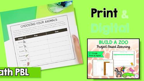 Build a Zoo Project Based Learning 4th Grade Math PBL Area Perimeter ...