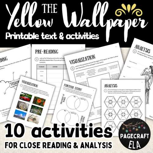 The Yellow Wallpaper Full Text, Pre-Reading and Activity Booklet for ...