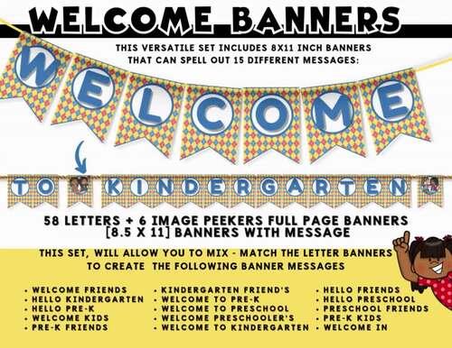 Welcome Message Banner Bunting for Pre-K, Preschool, Homeschool ...