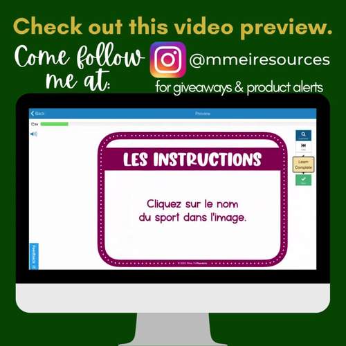 Les sports | Boom Cards | French Digital Vocabulary Activity | TPT