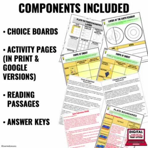 Sound, Light, Heat Waves Activities, Choice Board, Physical Science ...