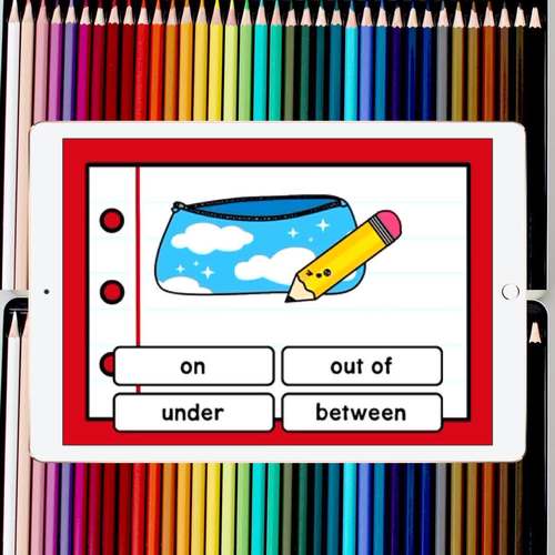 Prepositions of place Pencil case Boom cards | English grammar and ...
