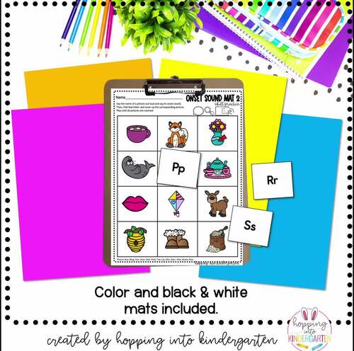 Onset Sounds Activity Mats - Beginning Sounds, Letter ID, Letter Sounds