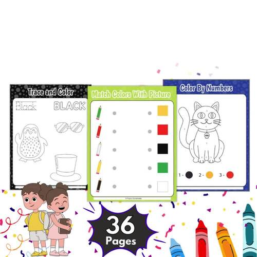 Color Activities: Color & Trace, Color by Number, Match colors, Circle ...