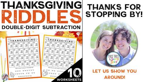 Thanksgiving Double-Digit Subtraction Riddles Worksheets With Some ...