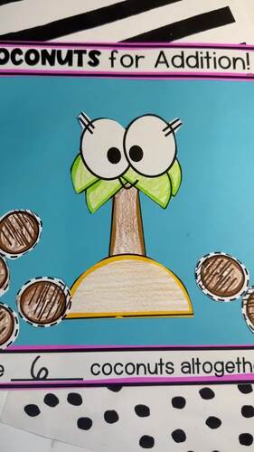 Coconut Tree Addition Math Craft by The Teaching Diva Corner | TPT