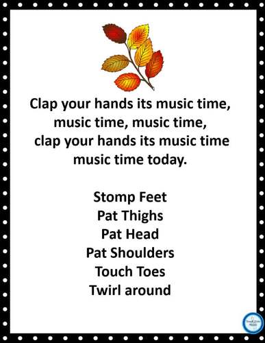 Preschool/Kinder, Fall Chants and Body Percussion, Music, Coloring,