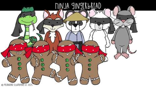 Ninja Gingerbread clip art, Book Companion clip art, Literature COLORED ...